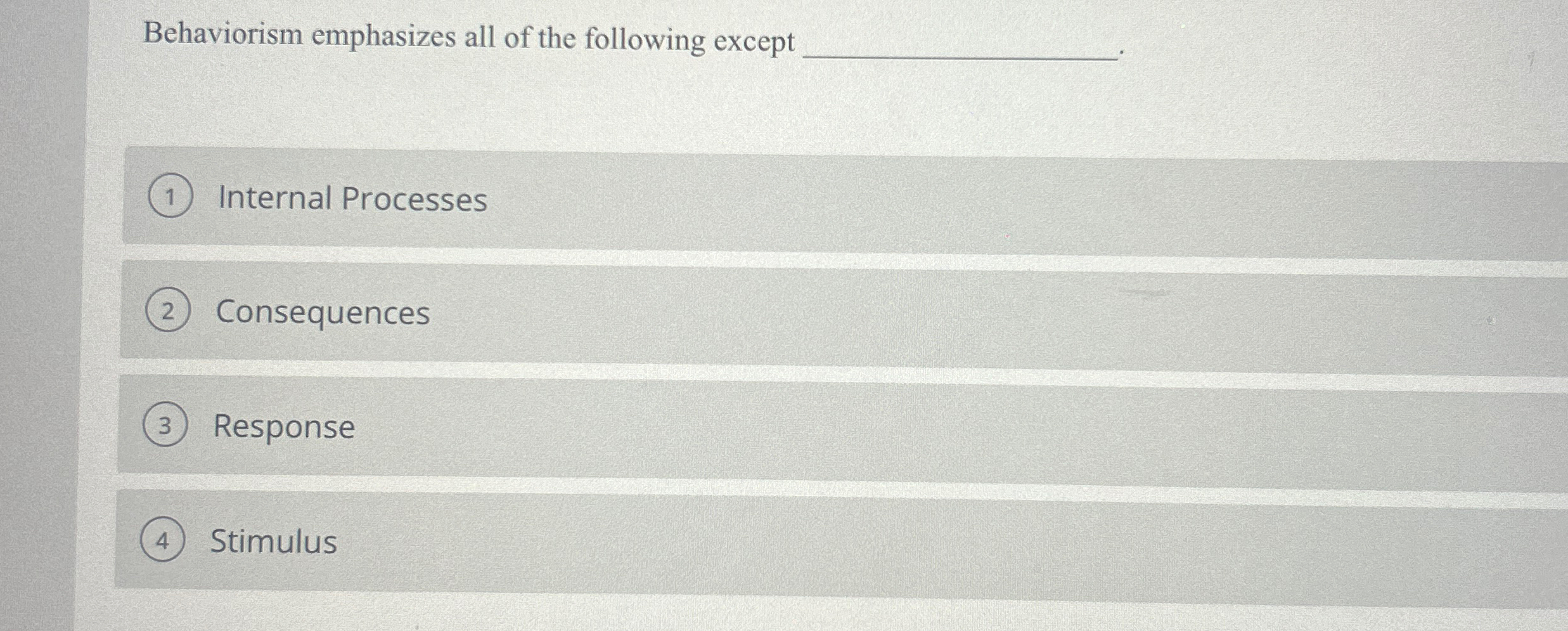Solved Behaviorism emphasizes all of the following | Chegg.com
