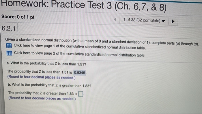 Solved Hon Ework Practice Test 3 Ch 6 7 And 8 Score 0 Of