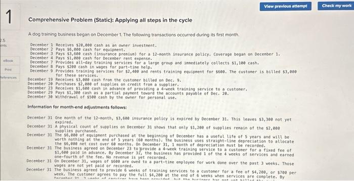 Solved Comprehensive Problem (Static): Applying all steps in | Chegg.com