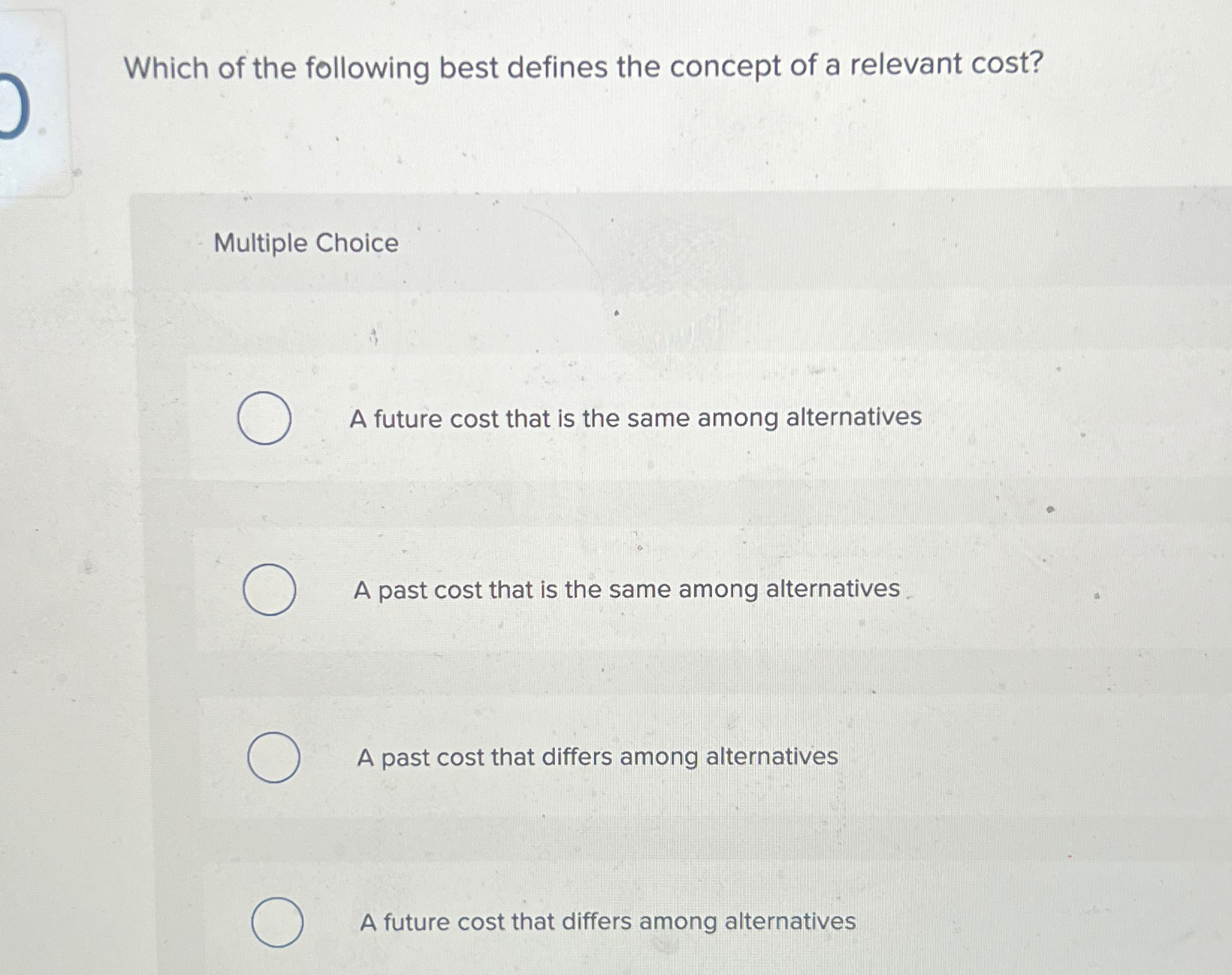 Solved Which of the following best defines the concept of a | Chegg.com