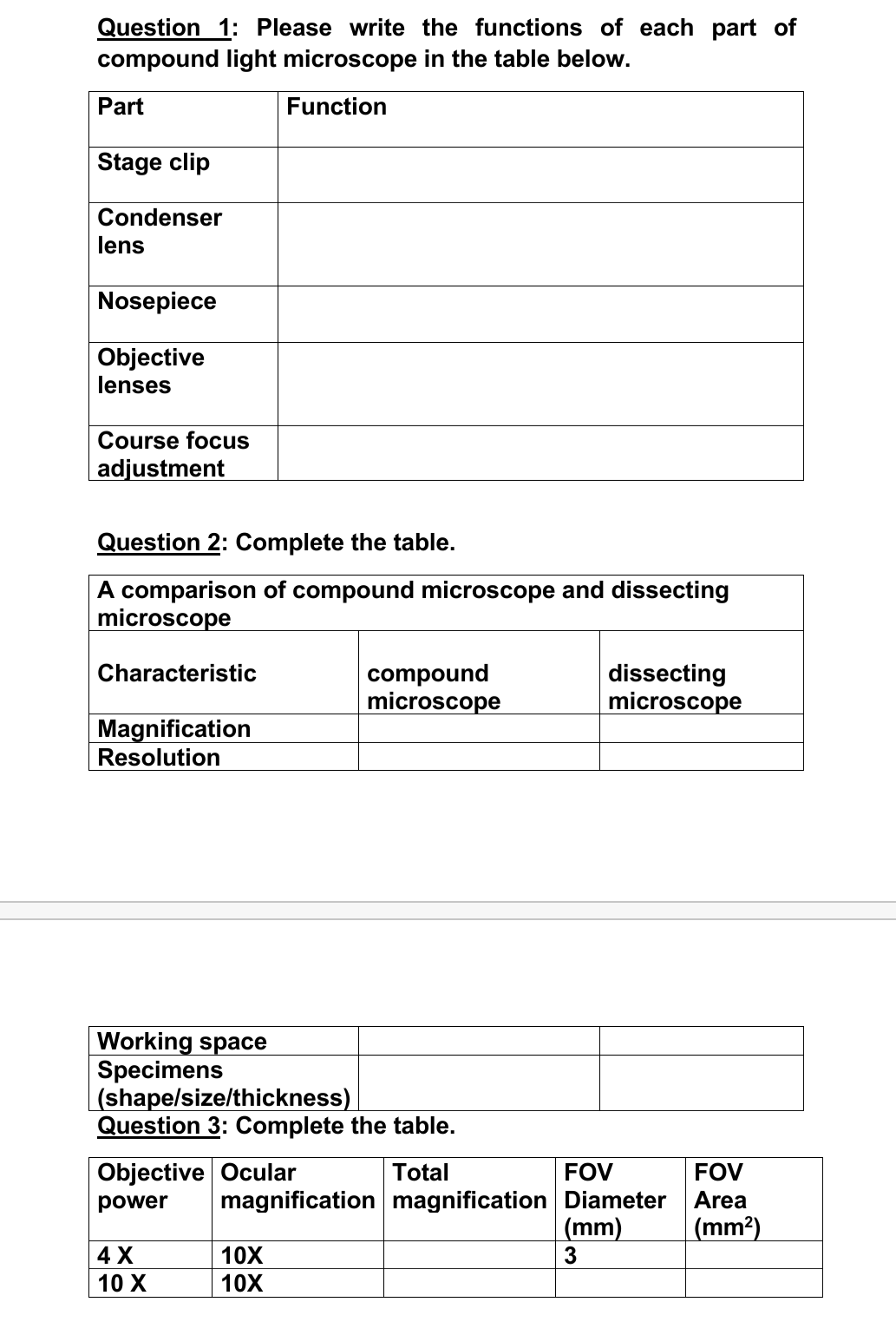 Solved Question 1: Please write the functions of each part | Chegg.com