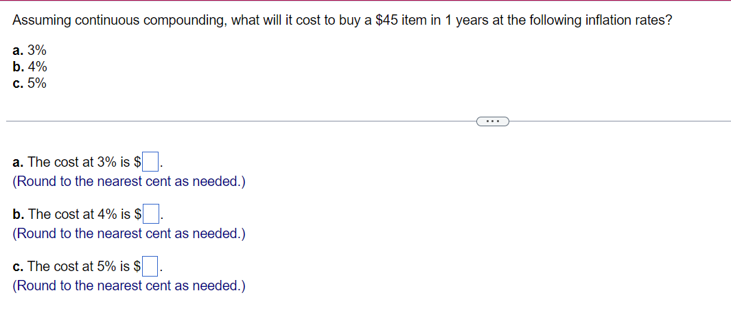 Solved Assuming continuous compounding, what will it cost to | Chegg.com