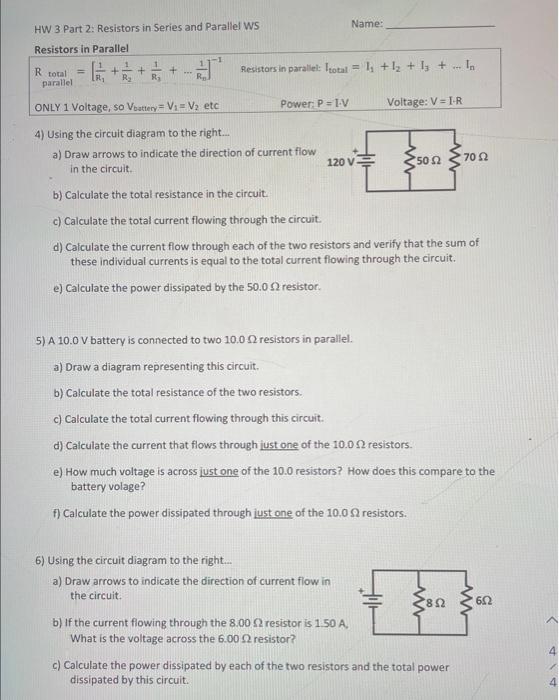 Solved Resistors in Parallel R total parallel | Chegg.com