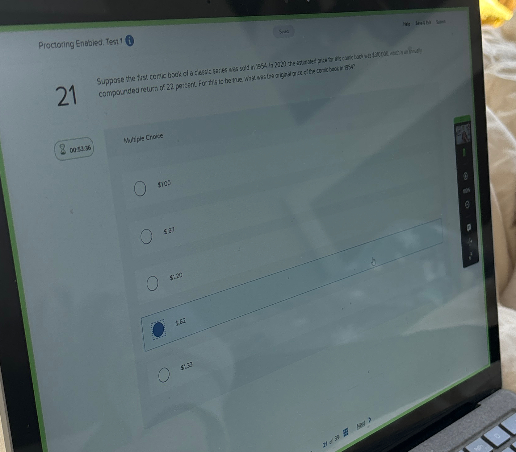 Solved Proctoring Enabled: Test 1 (i)SovedHele santrea | Chegg.com