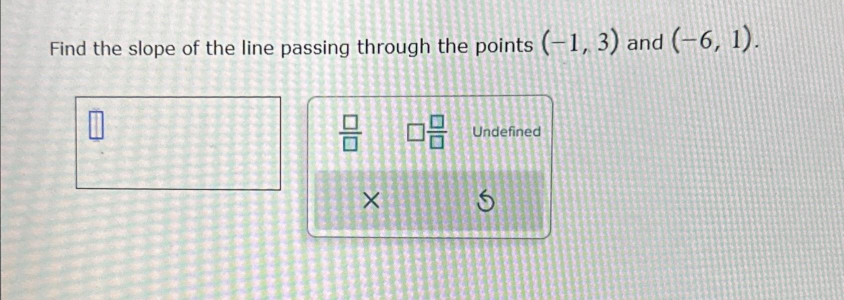 Solved Find the slope of the line passing through the points | Chegg.com