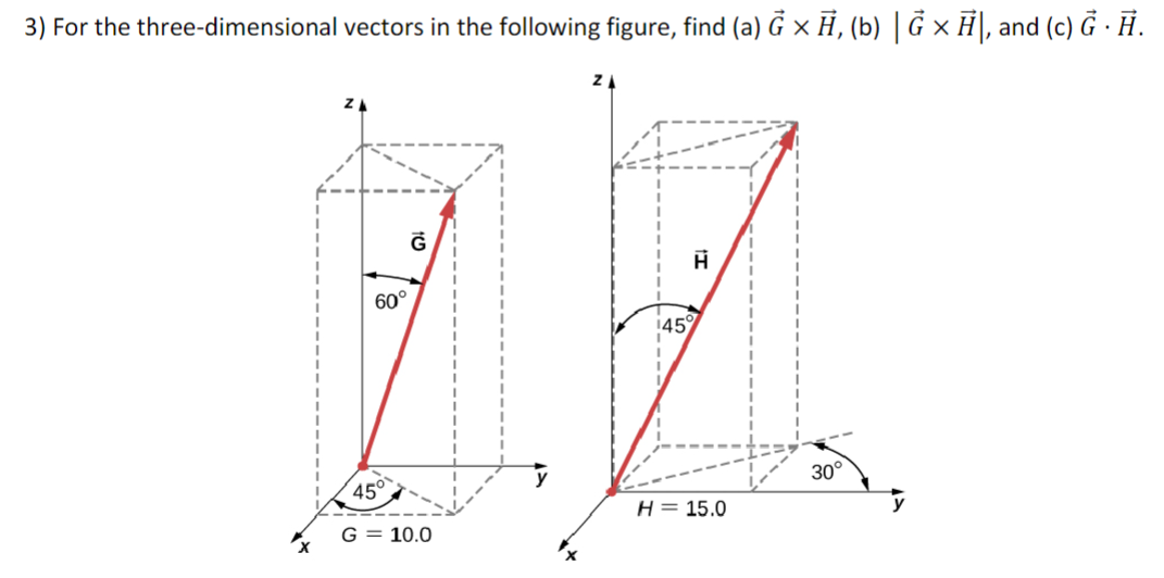 Solved For the three-dimensional vectors in the following | Chegg.com