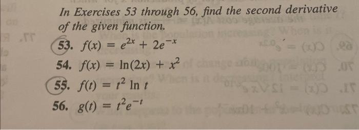Solved In Exercises 53 through 56, find the second | Chegg.com
