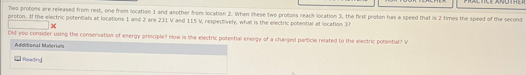 Solved Two protons are released from rest, one from location | Chegg.com