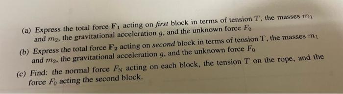 Solved (a) Express the total force F1 acting on first block | Chegg.com