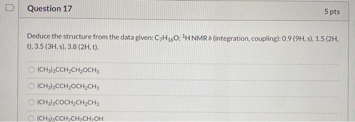 Solved Question 7 Identify the compound (C3H11N) that gives | Chegg.com
