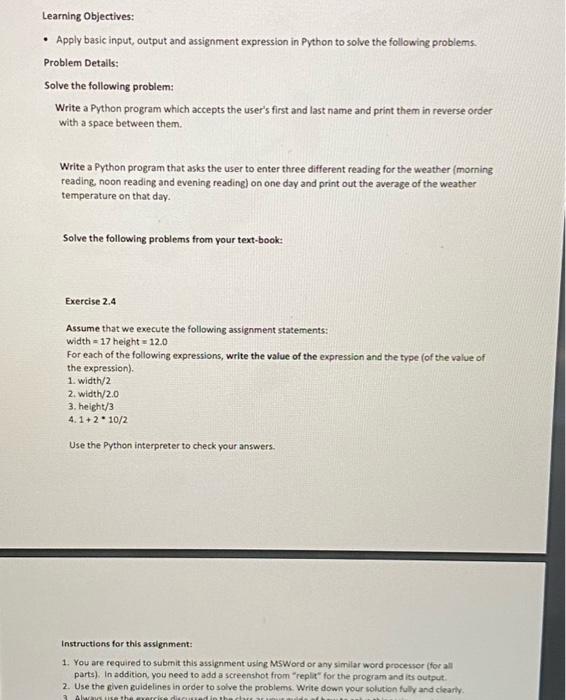 Solved please solve the problems + the exercise ((((FOLLOW | Chegg.com