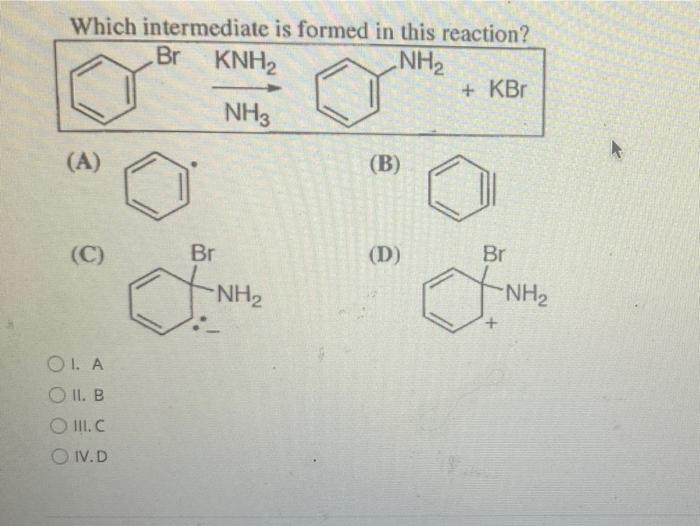 Solved Which intermediate is formed in this reaction? NH2 Br | Chegg.com