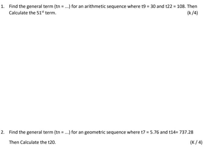 Solved this is MCR3U, sequence and series, please answer | Chegg.com