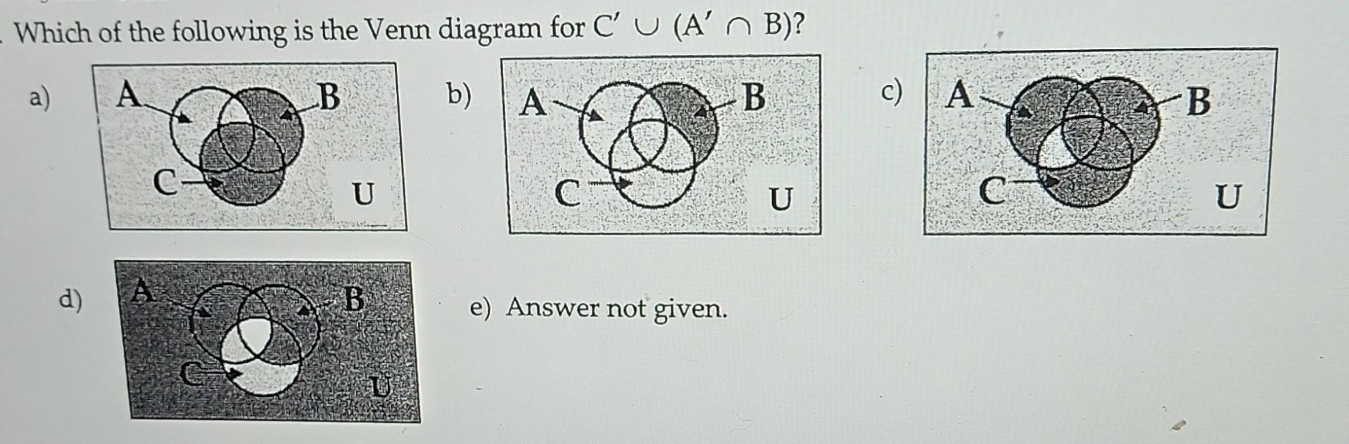 A B - C Venn Diagram Chegg Solved Given The Following Venn D