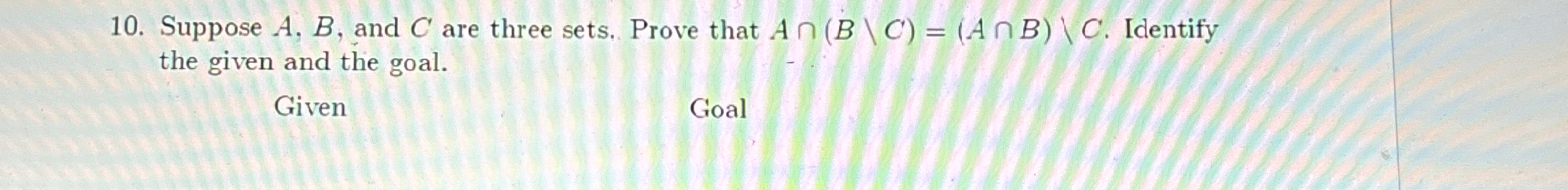 Solved Suppose A,B, ﻿and C ﻿are three sets. Prove that | Chegg.com