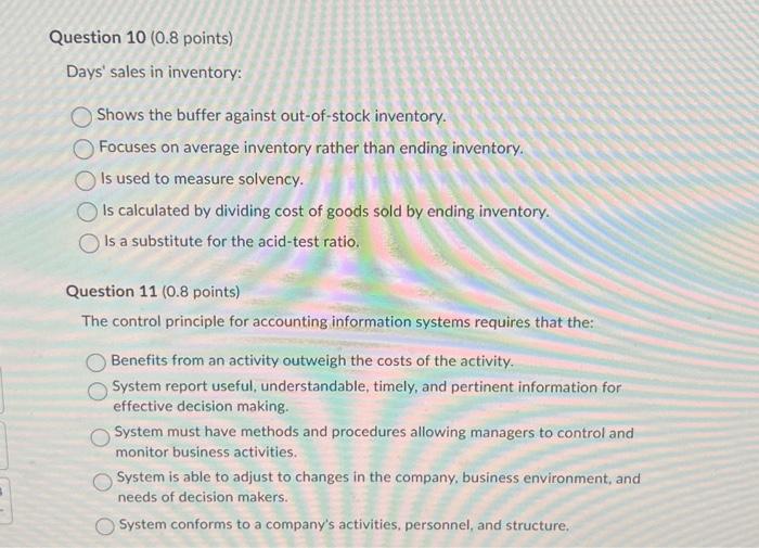 Solved Days' sales in inventory: Shows the buffer against | Chegg.com