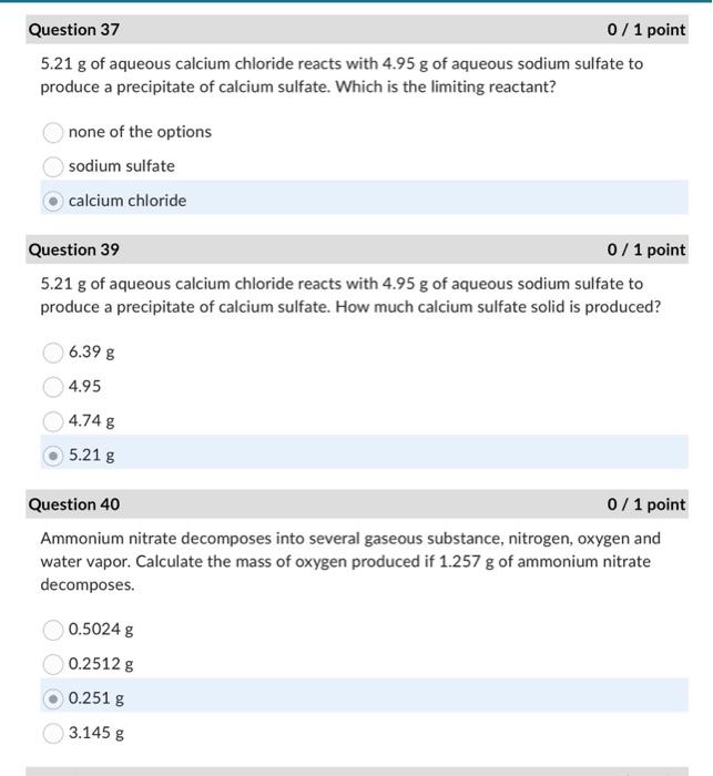 Solved 1.) 5.21 g of aqueous calcium chloride reacts with | Chegg.com