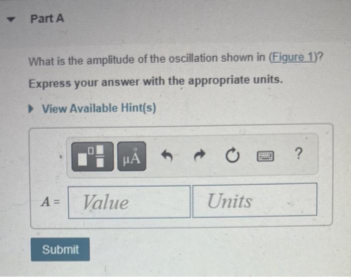 Solved 1 of 1What is the amplitude of the oscillation shown | Chegg.com