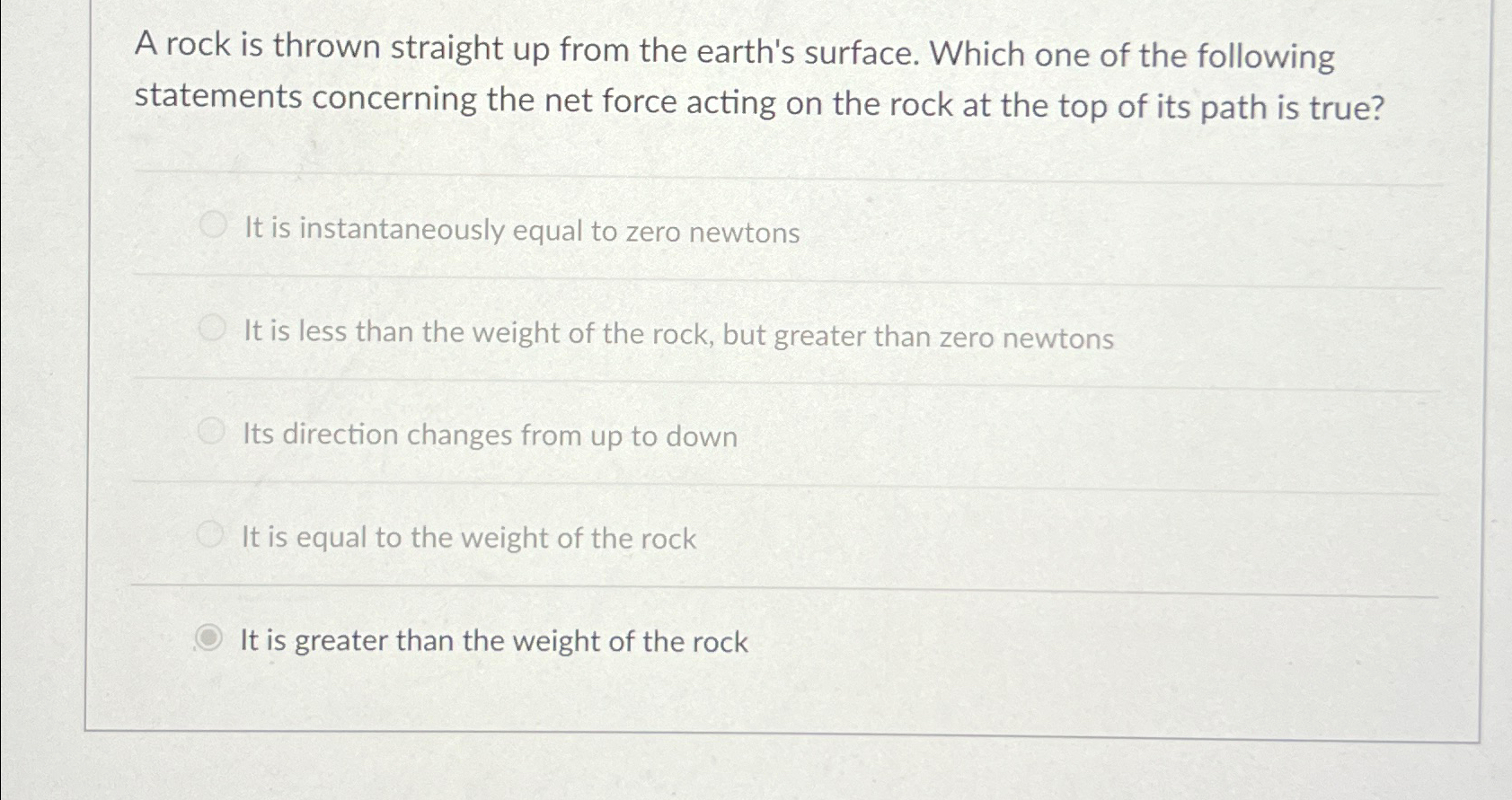 Solved A rock is thrown straight up from the earth's | Chegg.com
