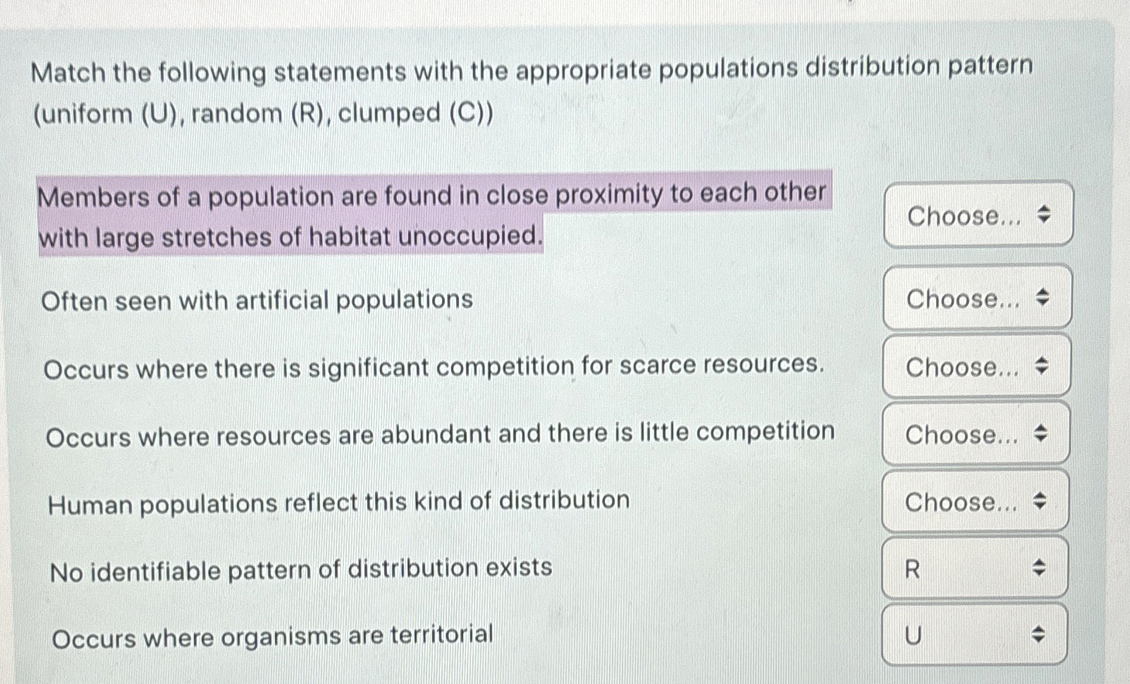 Solved Match the following statements with the appropriate | Chegg.com