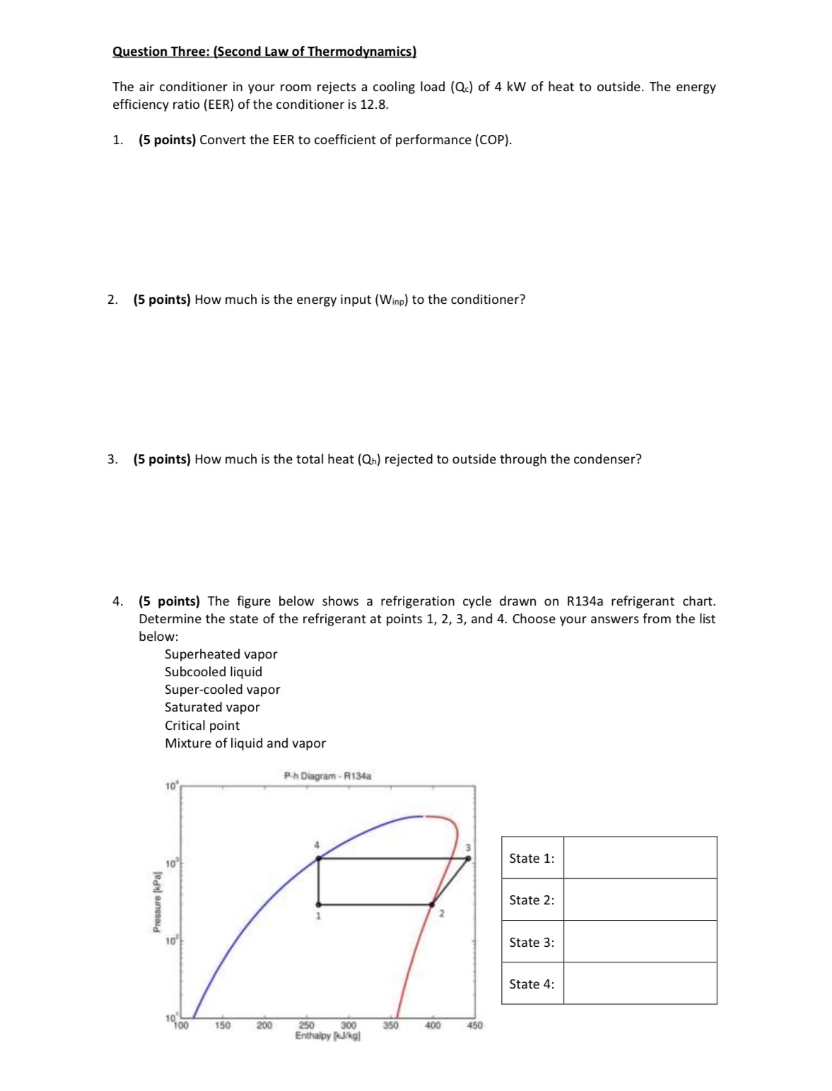 Solved Question Three: (Second Law of Thermodynamics)The air | Chegg.com