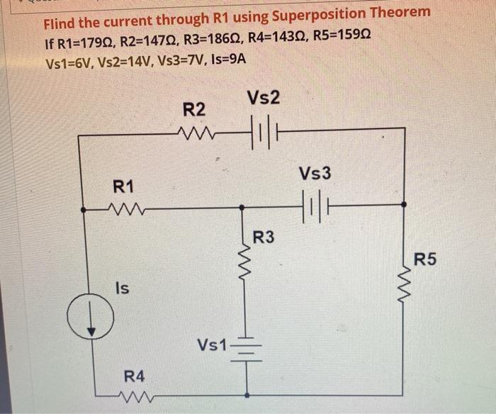Solved Flind the current through R1 using Superposition | Chegg.com