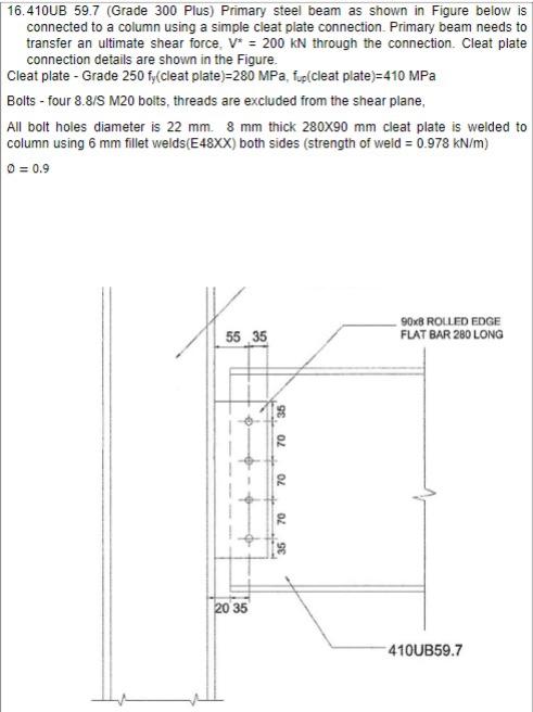 16.410UB 59.7 (Grade 300 Plus) Primary steel beam as | Chegg.com