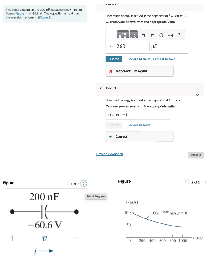 Solved The initial voltage on the 200nF ﻿capacitor shown in | Chegg.com