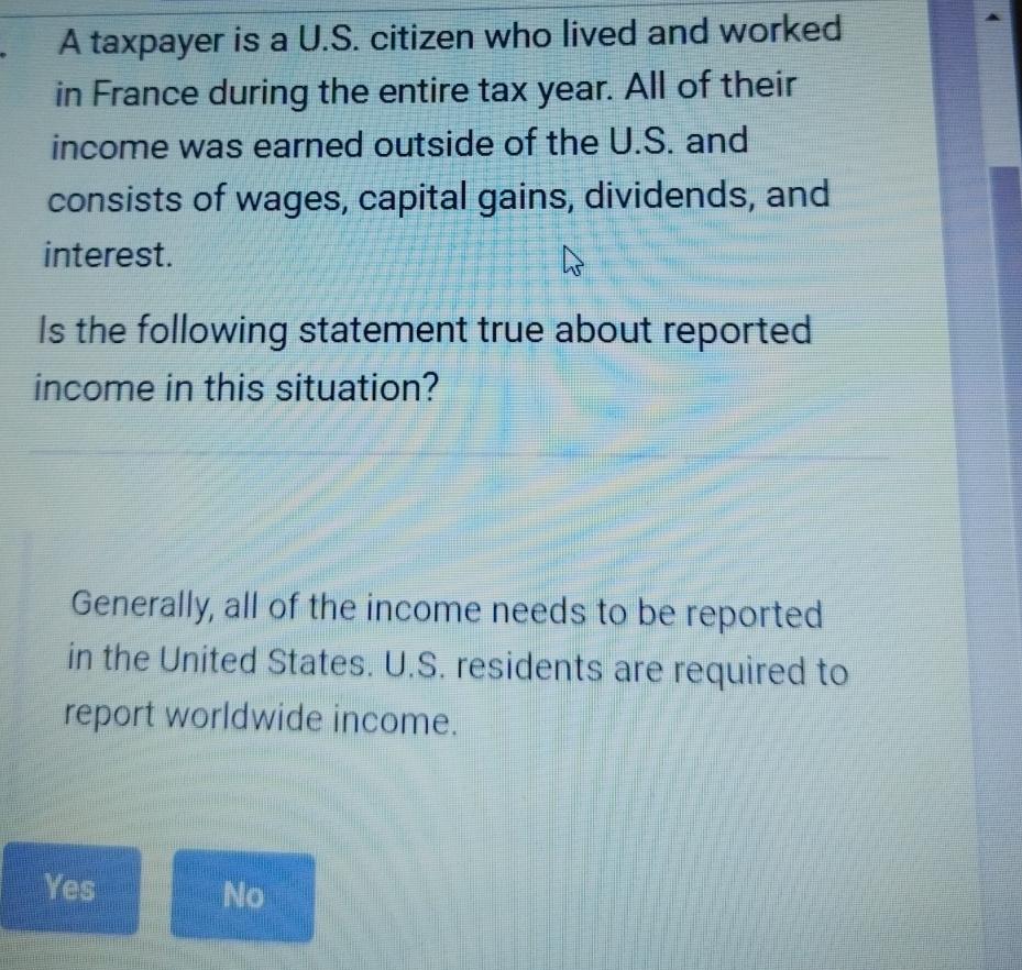 Solved A taxpayer is a U.S. ﻿citizen who lived and worked in | Chegg.com