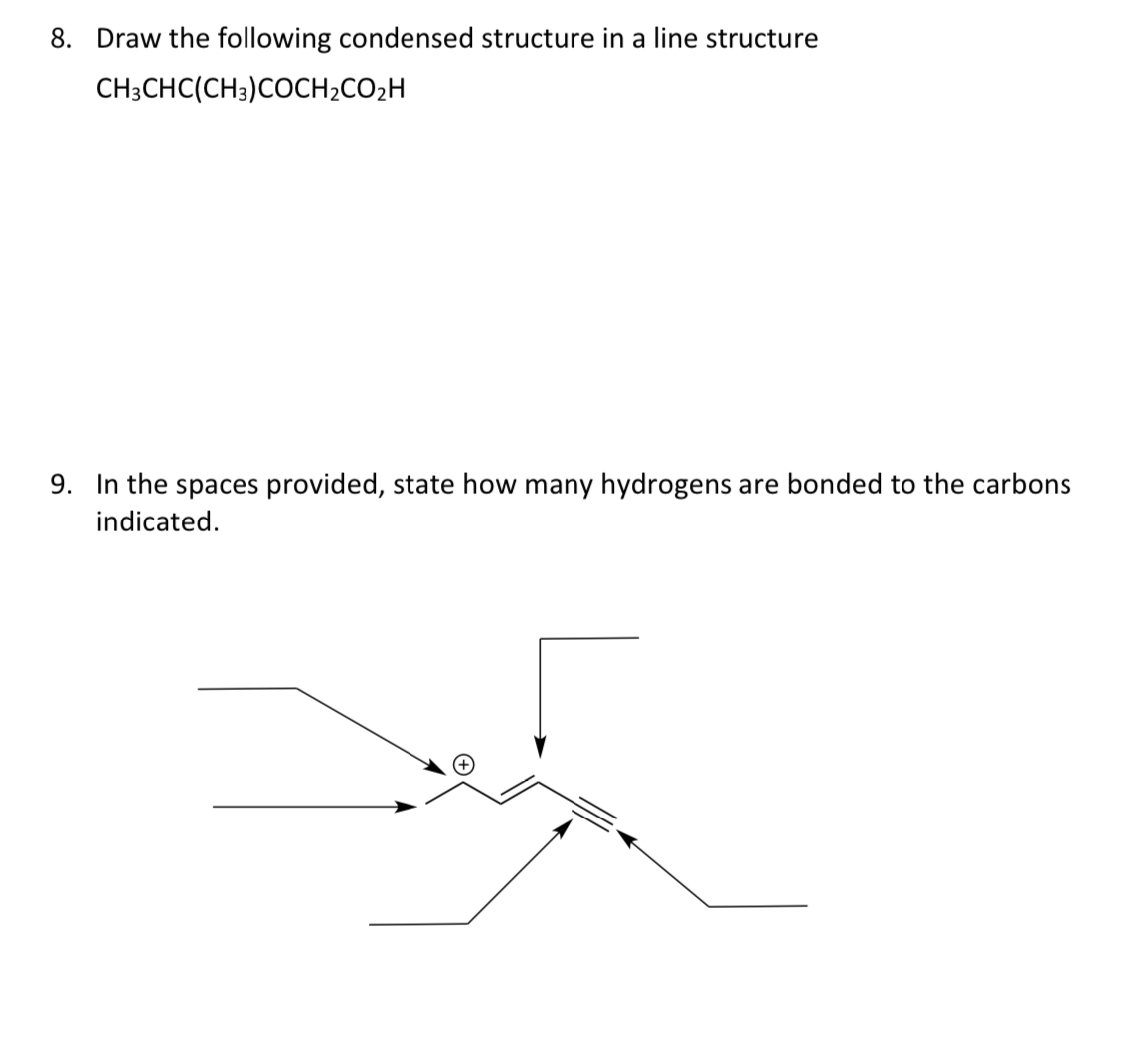 Draw the following condensed structure in a line | Chegg.com
