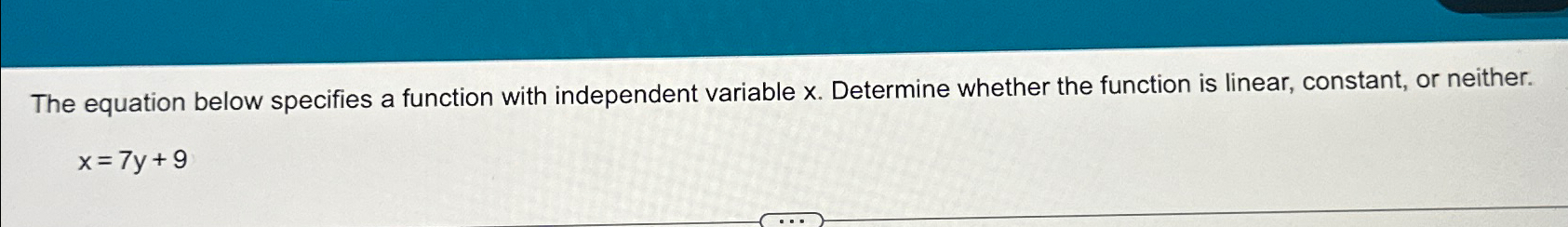 Solved The equation below specifies a function with | Chegg.com