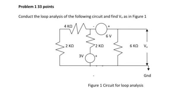 Solved Conduct the loop analysis of the following circuit | Chegg.com