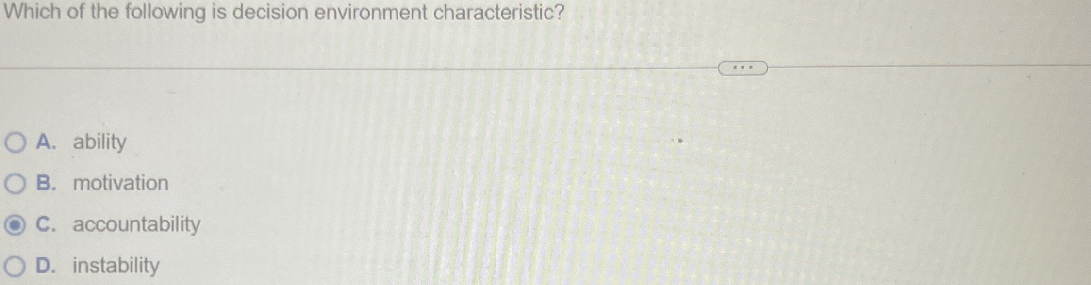 Solved Which of the following is decision environment | Chegg.com