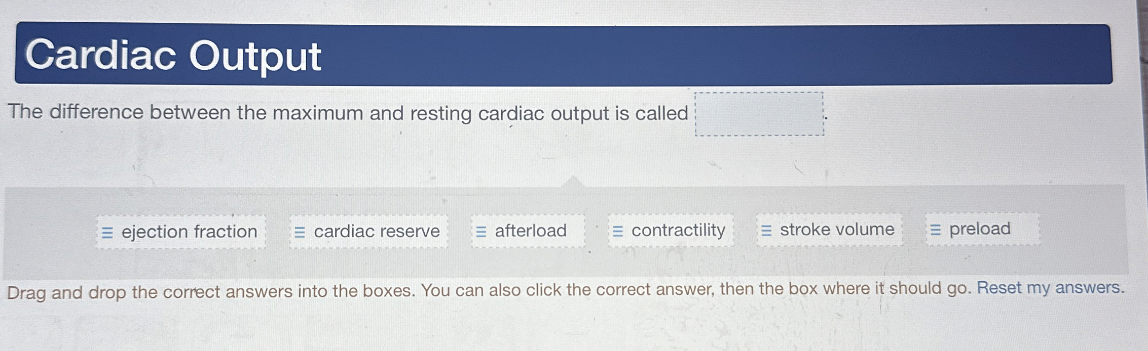 Solved Cardiac OutputThe difference between the maximum and | Chegg.com