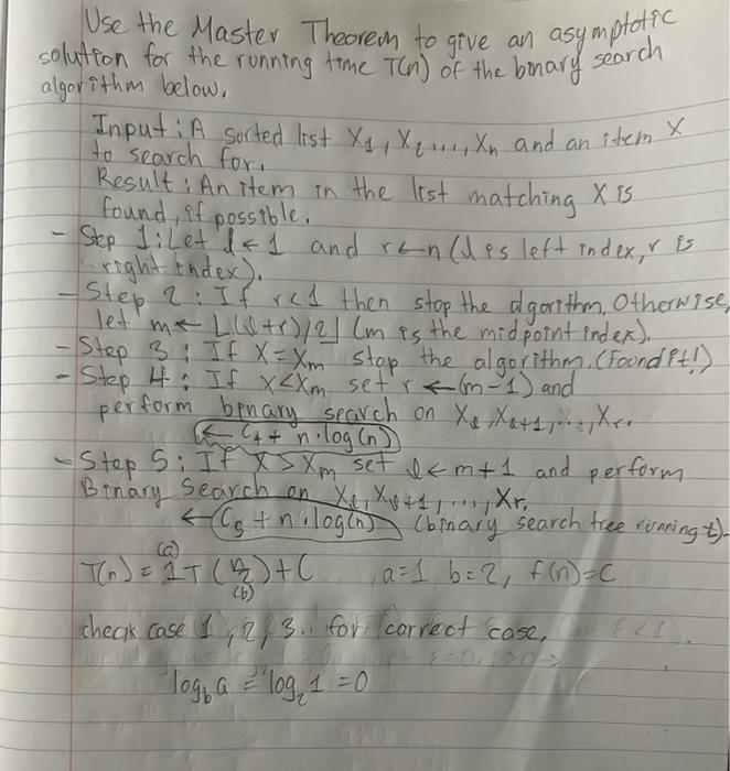 Solved Use the Master Theorem to give an asymptotic solution | Chegg.com