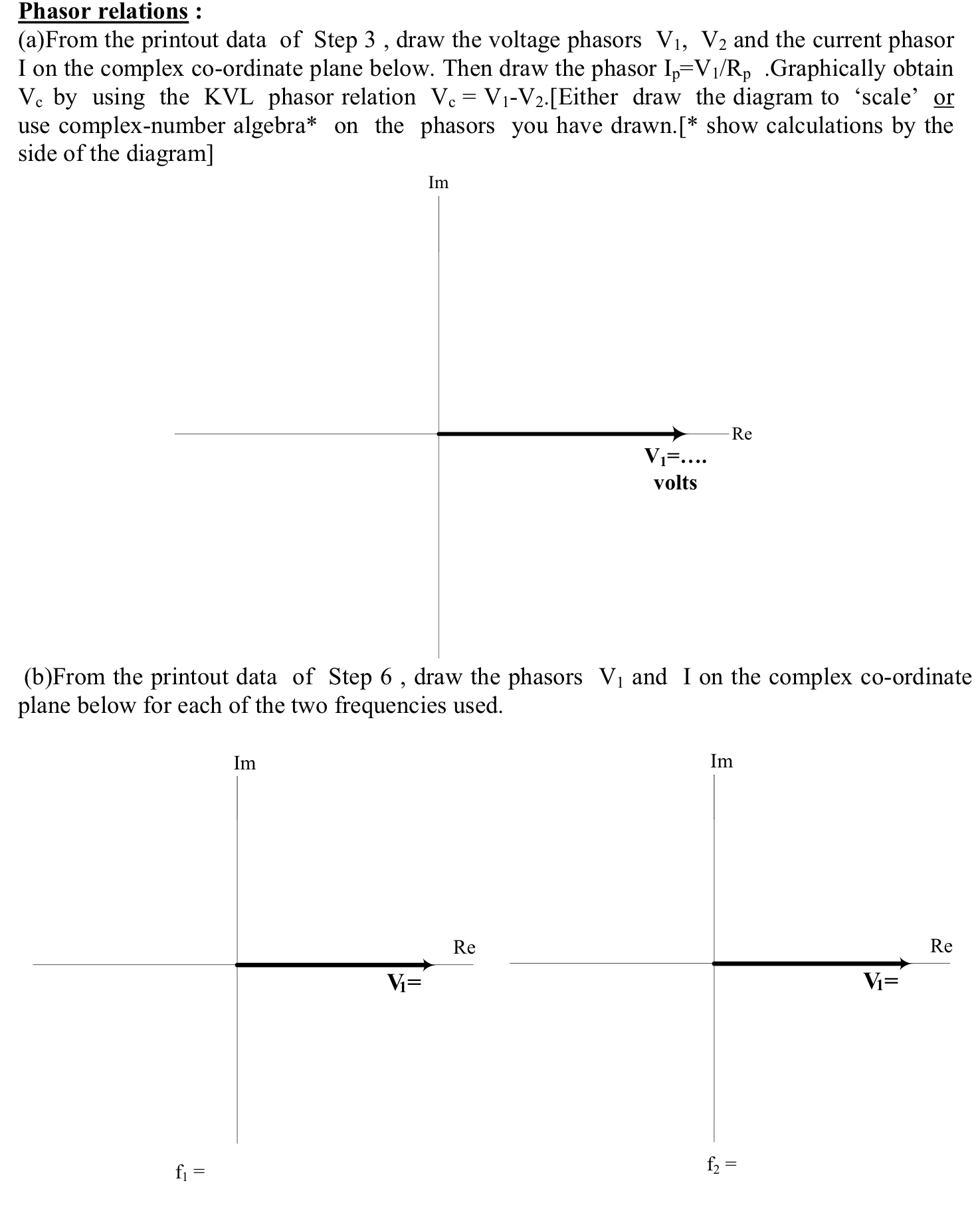 Solved Phasor relations:(a)From ﻿the printout data of ﻿Step | Chegg.com