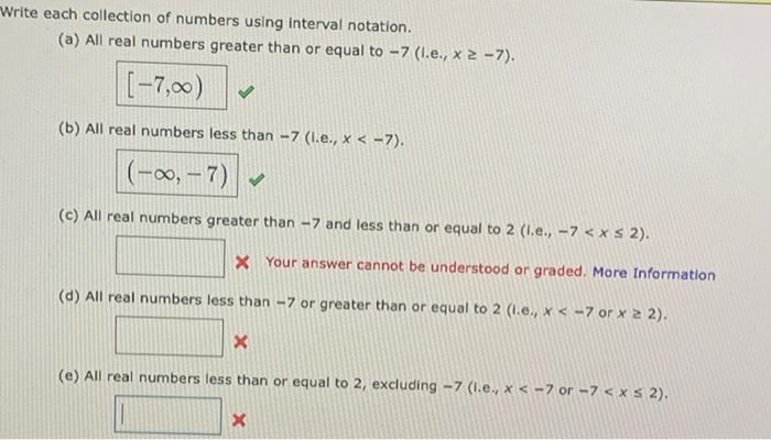 Solved Write each collection of numbers using interval | Chegg.com