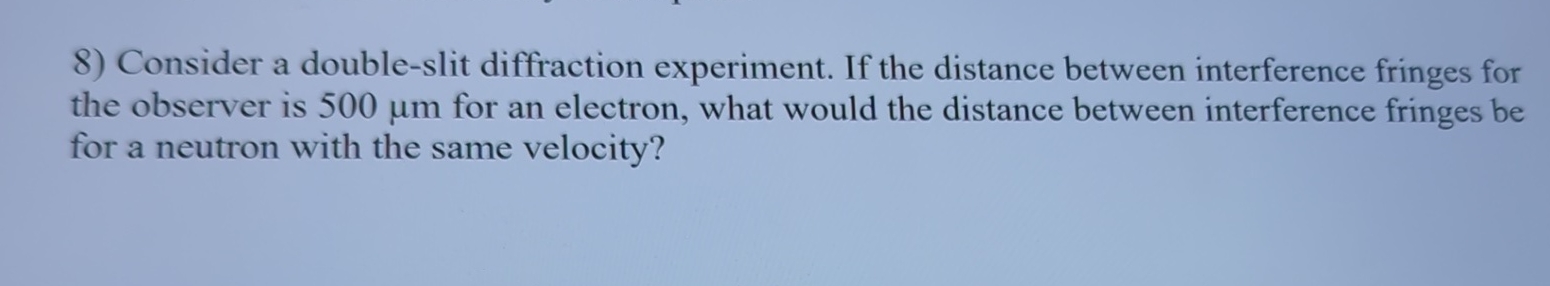 Solved Consider a double-slit diffraction experiment. If the | Chegg.com