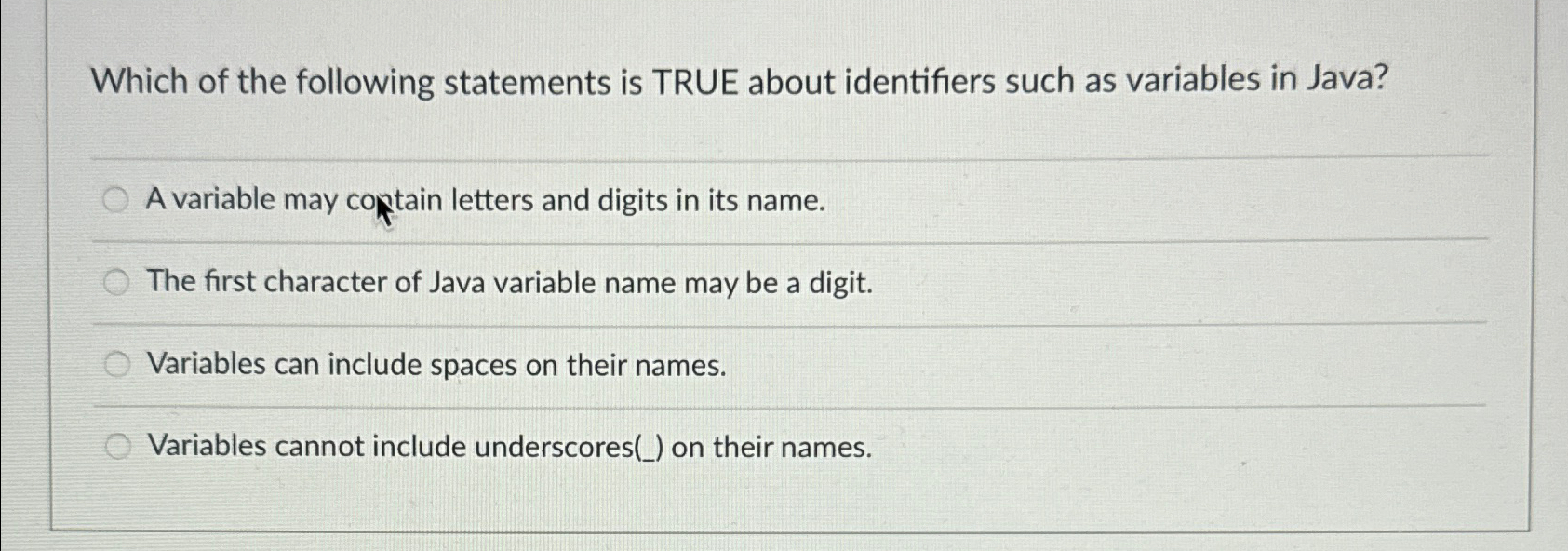 Solved Which of the following statements is TRUE about | Chegg.com