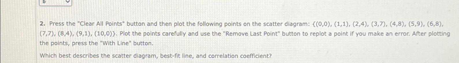 Solved Press the "Clear All Points" button and then plot the | Chegg.com