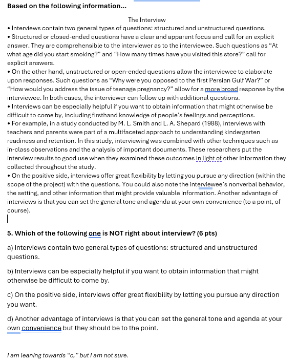 Solved Based on the following information...The Interview• | Chegg.com