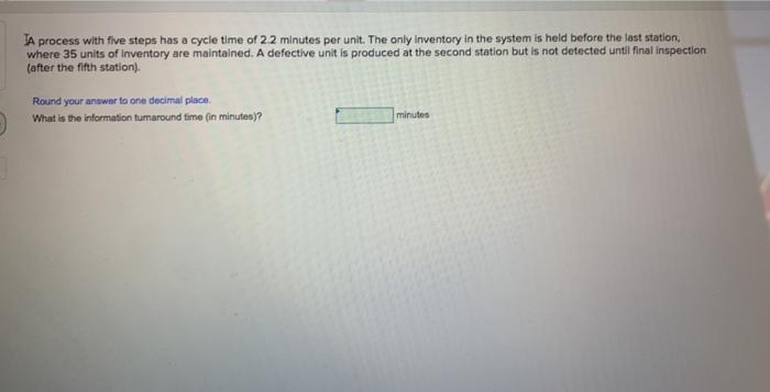 Solved JA process with five steps has a cycle time of 22 | Chegg.com