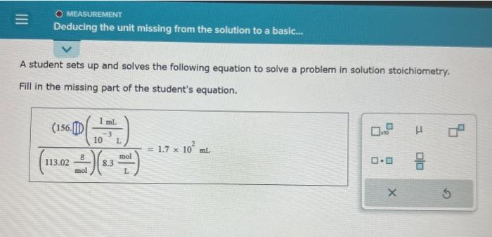 Solved MEASUREMENT Deducing the unit missing from the | Chegg.com