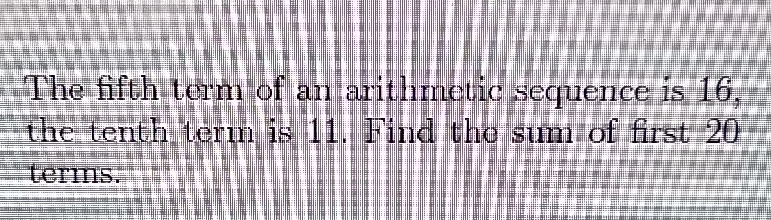 Solved The fifth term of an arithmetic sequence is 16 , ﻿the | Chegg.com