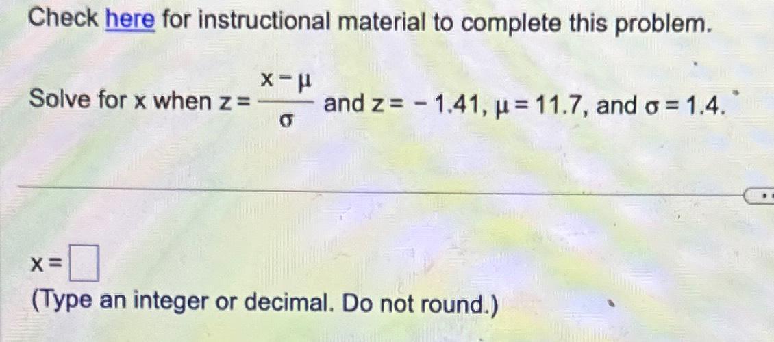 Solved Check here for instructional material to complete | Chegg.com