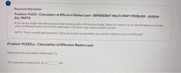 Solved Required information Problem 11.023 - Calculation of | Chegg.com