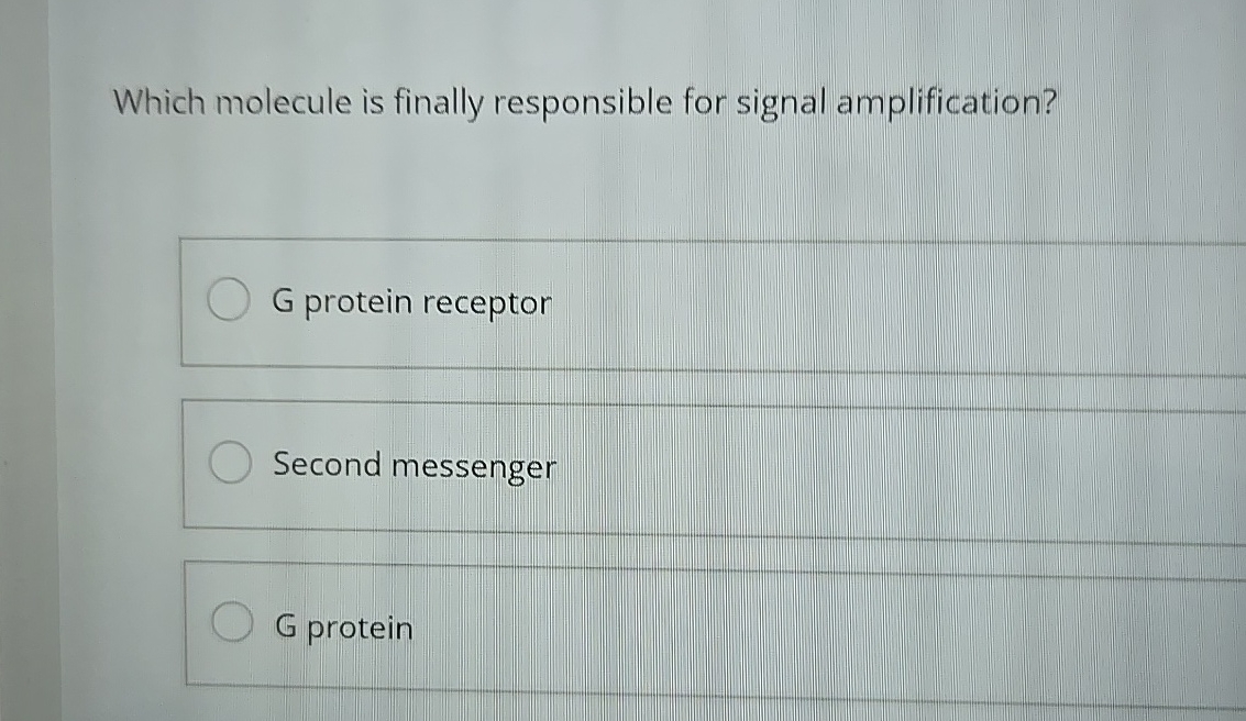 Solved Which molecule is finally responsible for signal | Chegg.com