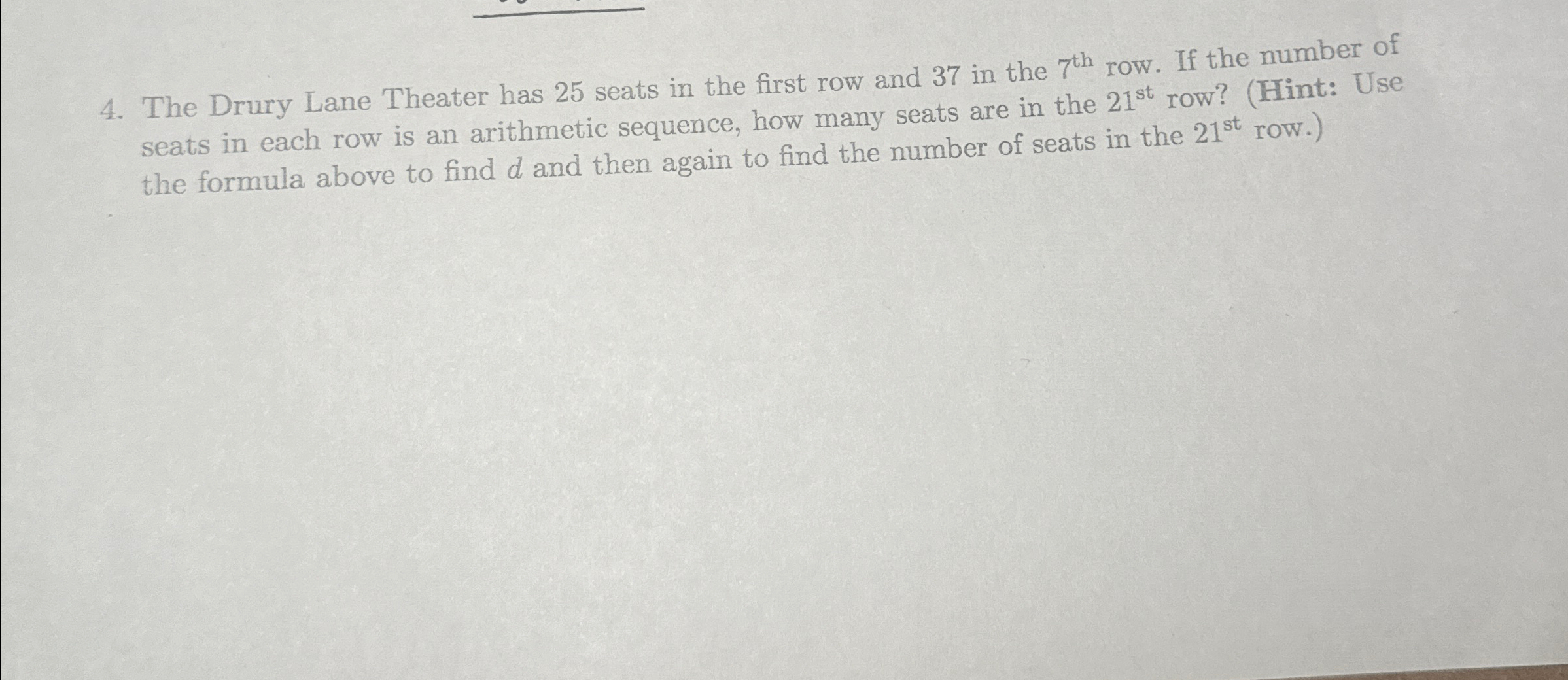 Solved The Drury Lane Theater has 25 ﻿seats in the first row | Chegg.com