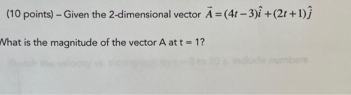 Solved (10 points) - Given the 2 -dimensional vector | Chegg.com