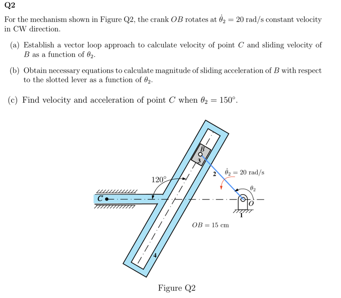 Solved (c) ﻿Find velocity and acceleration of point C ﻿when | Chegg.com